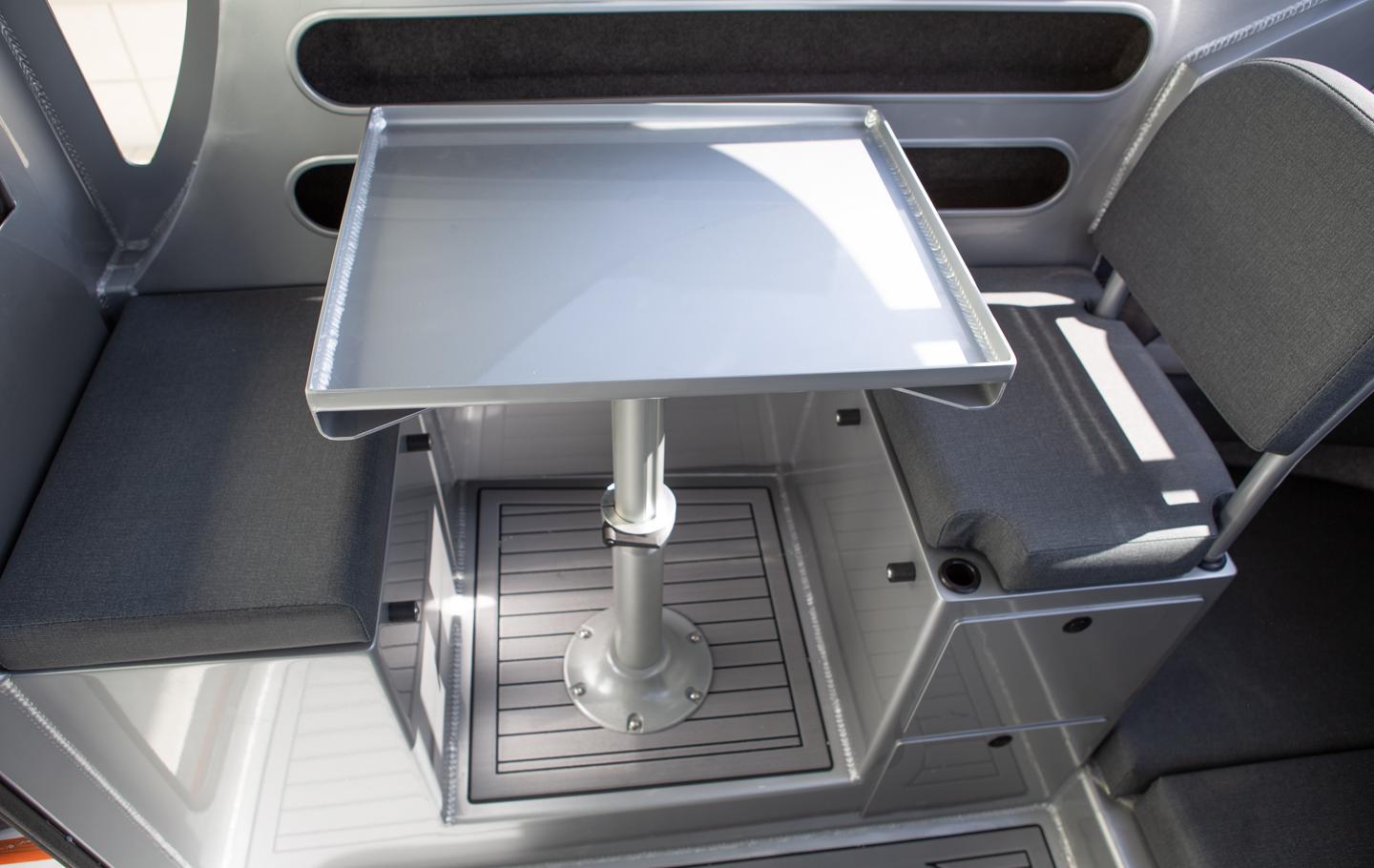 Inverloch Marine | Wheelhouse Drop Down Table Seating with Two Drawers ...